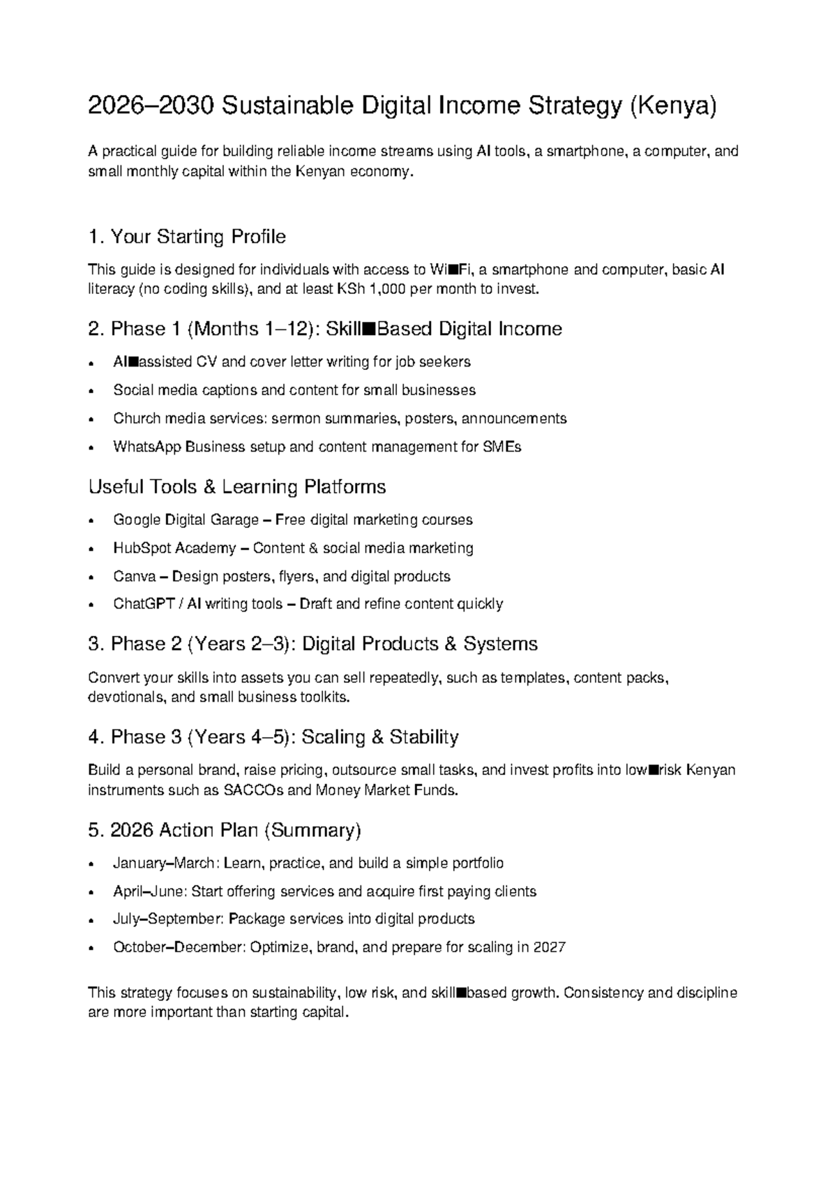 2026 Kenya Sustainable Income Strategy Guide: Building Digital Wealth ...