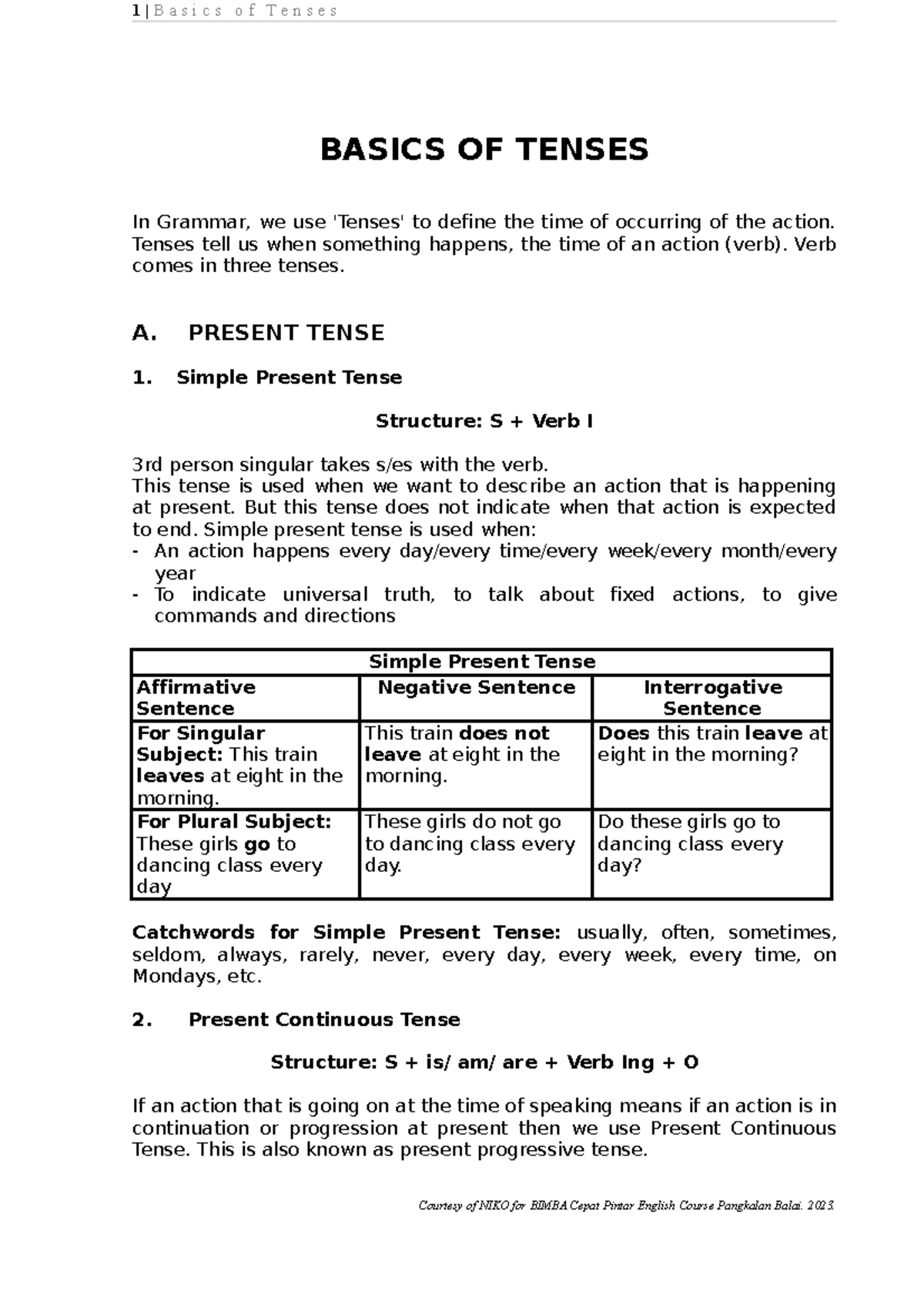Grammar Fundamentals: Understanding Tenses in English - Studocu