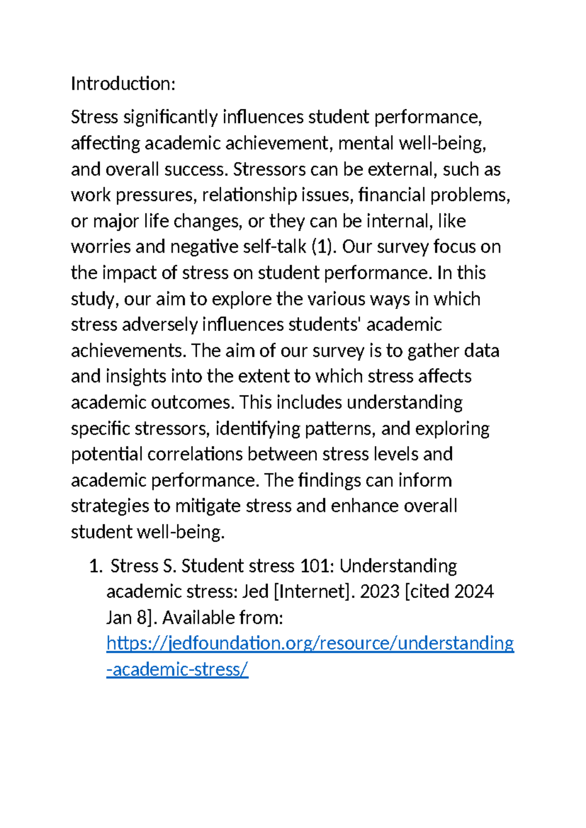 LS Introduction & Q1 - SRD: Impact of Stress on Student Performance ...
