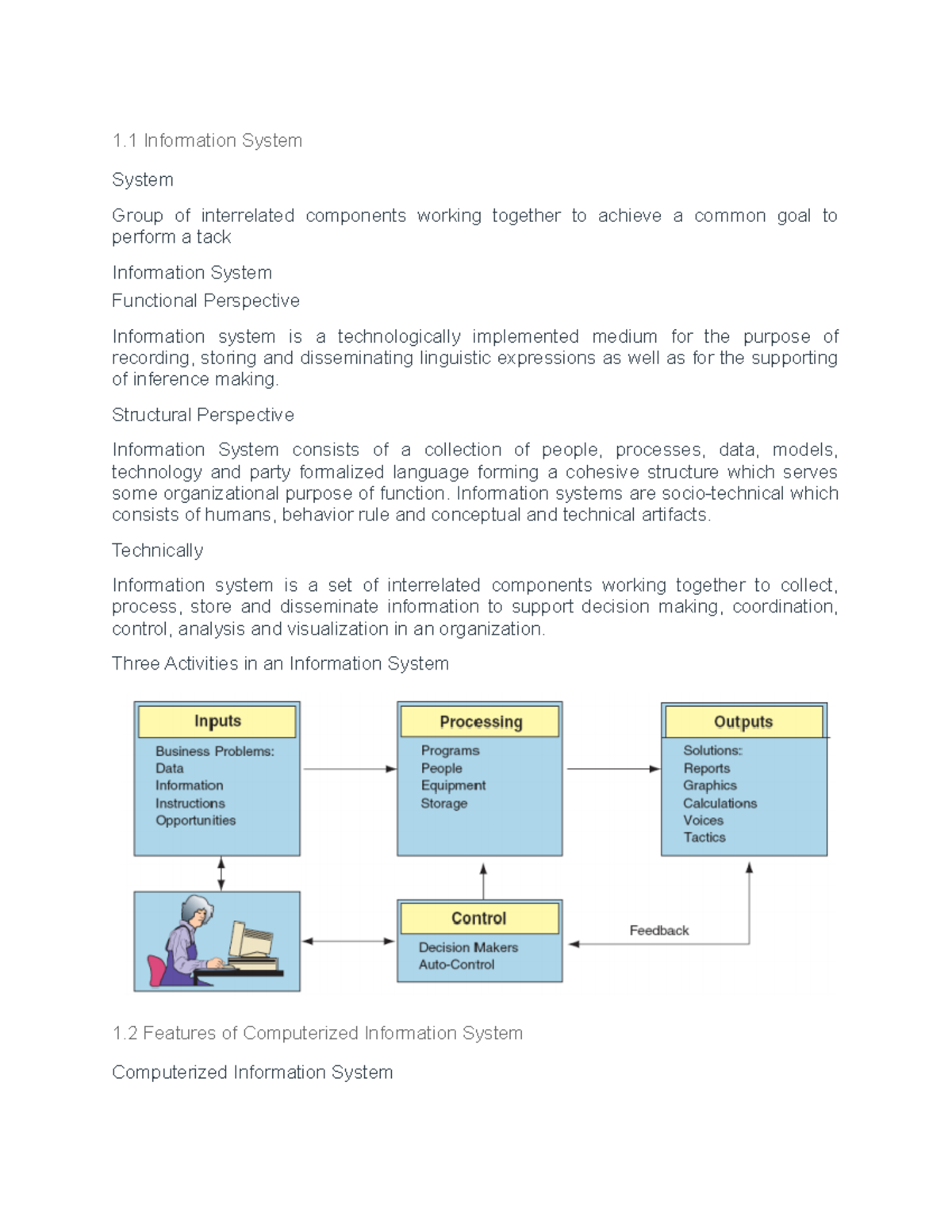 CIS Module 1 AND 2 - INFORMATION SYSTEM - 1 Information System System ...