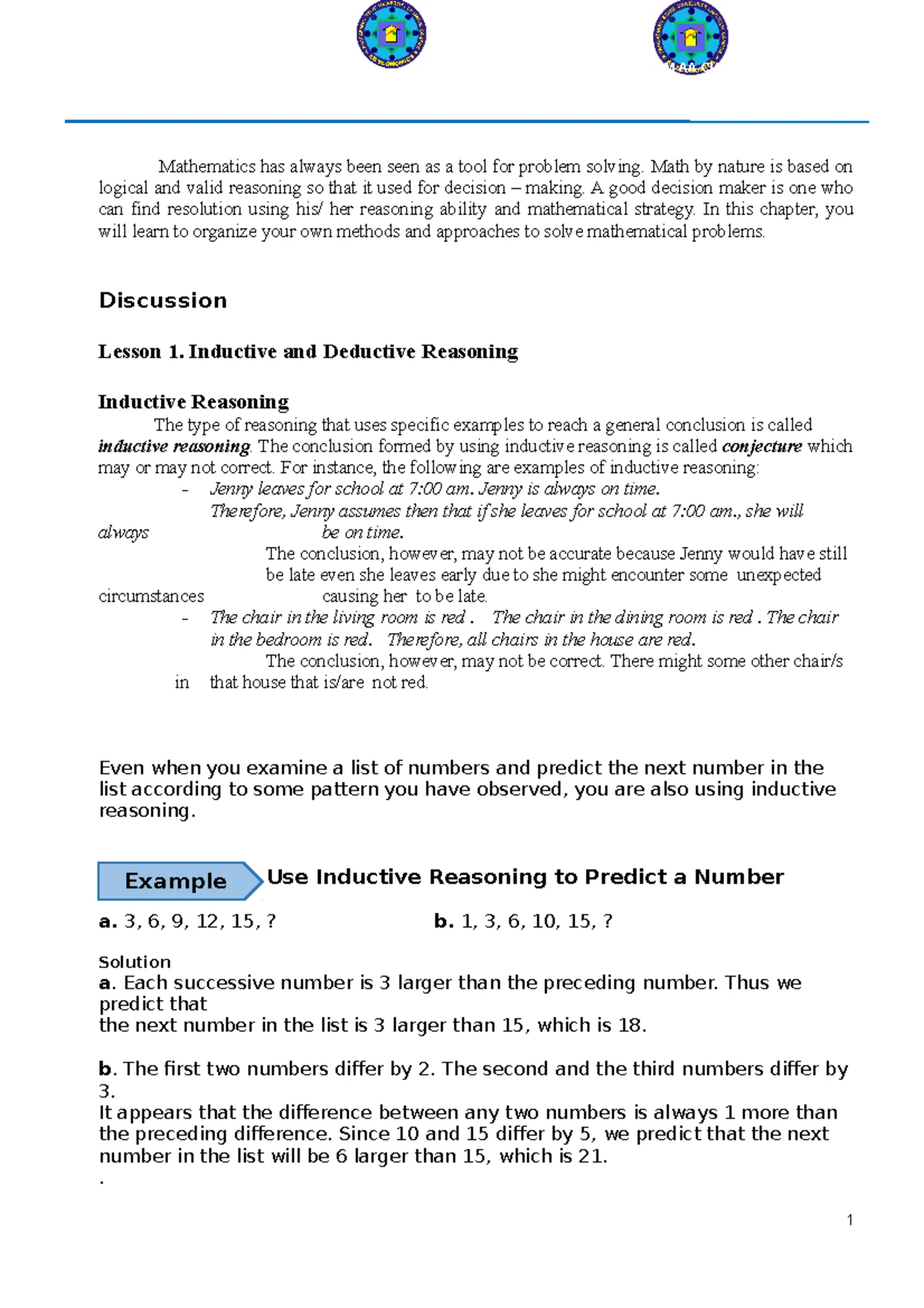 Mmw Chapter 3 Problem Solving And Reasoning Flex Course Material Problem Solving And Reasoning