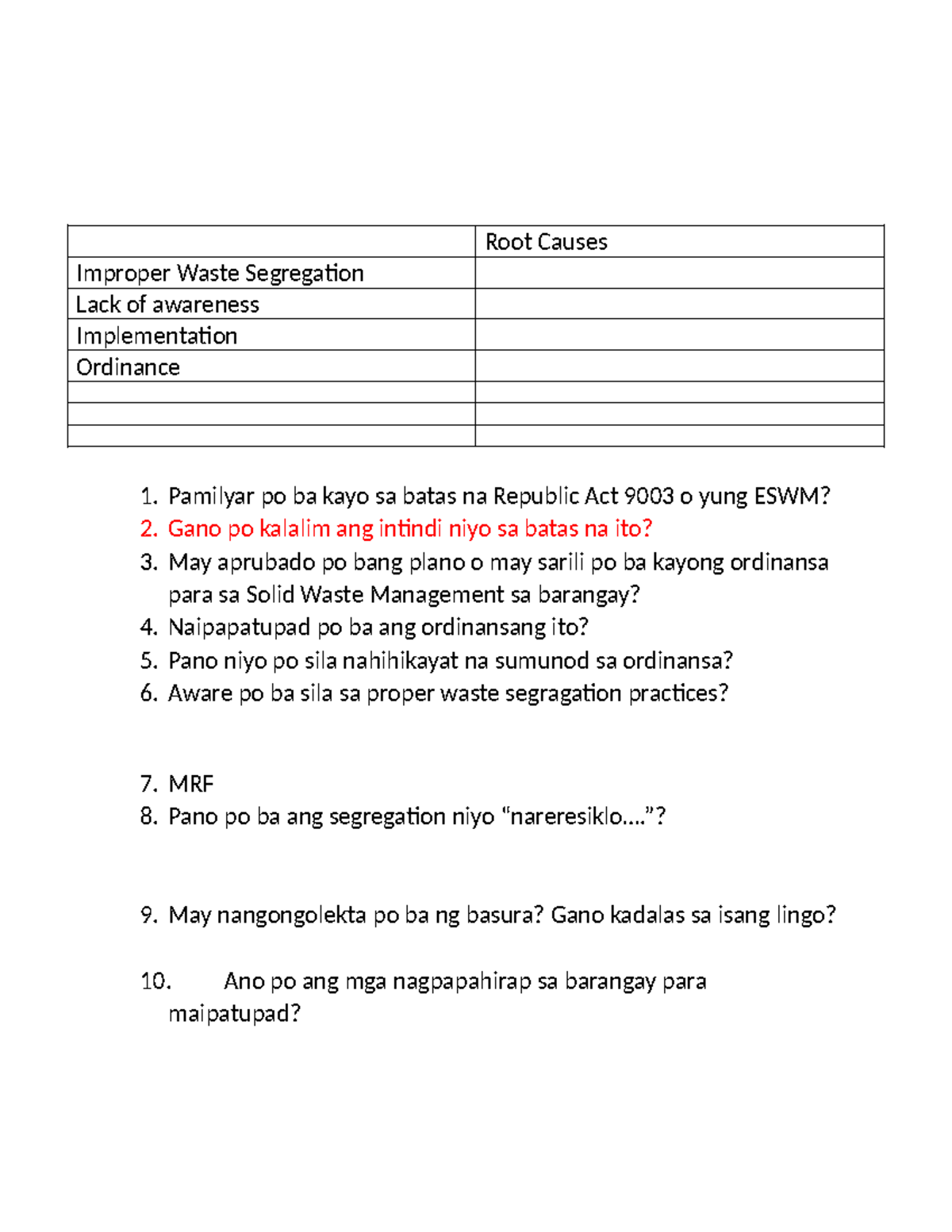 Root Causes of Improper Waste Segregation: Awareness & Ordinance Issues ...