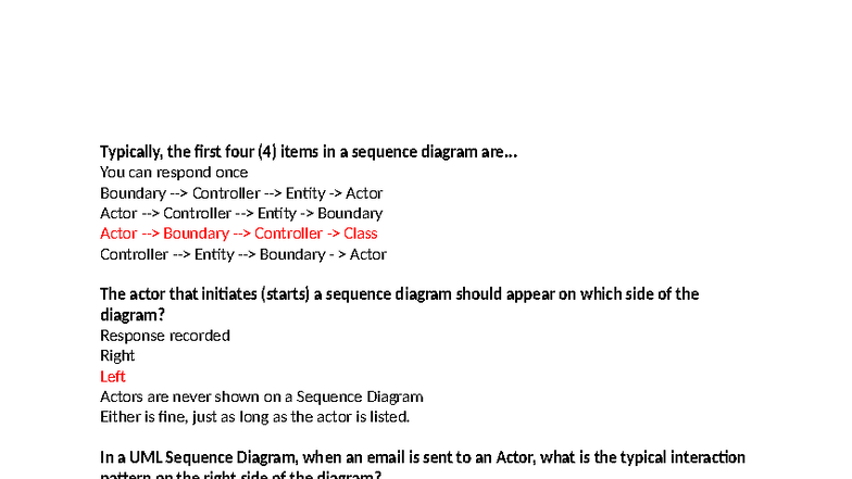 UML Quiz 5 Practice - Key Concepts and Sequence Diagrams - Studocu