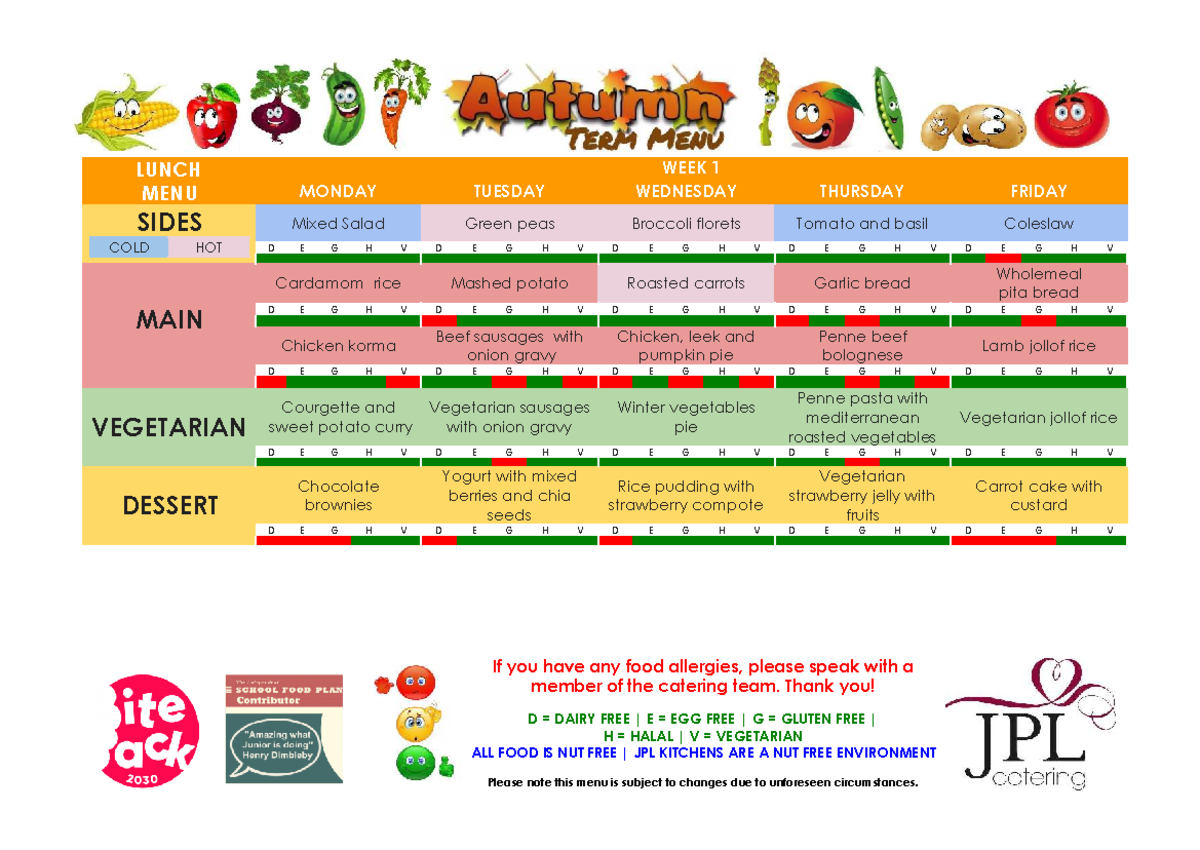 UAE Menu - 4 Weeks Rotation - Lunch Menu (Nov 2021) - Studocu