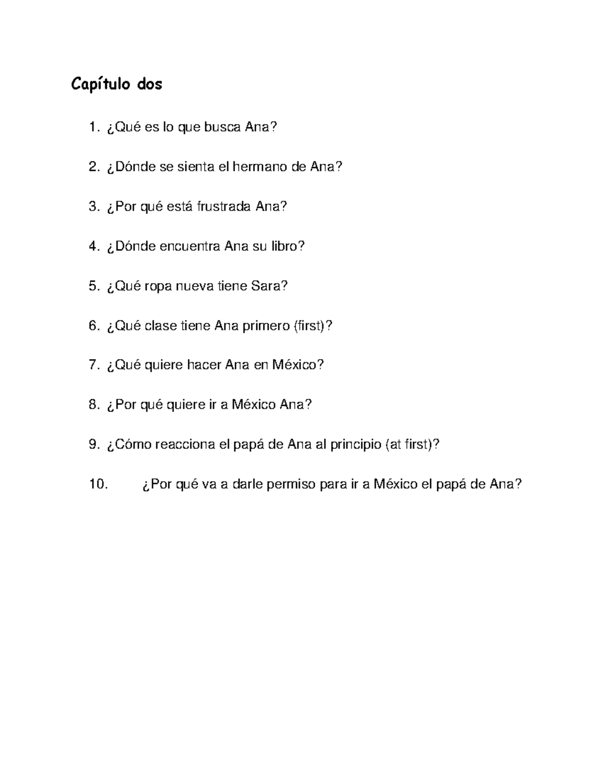 Preguntas+guia+capitulos+novela+Pobre+Ana - Capítulo dos 1. ¿Qué es lo ...