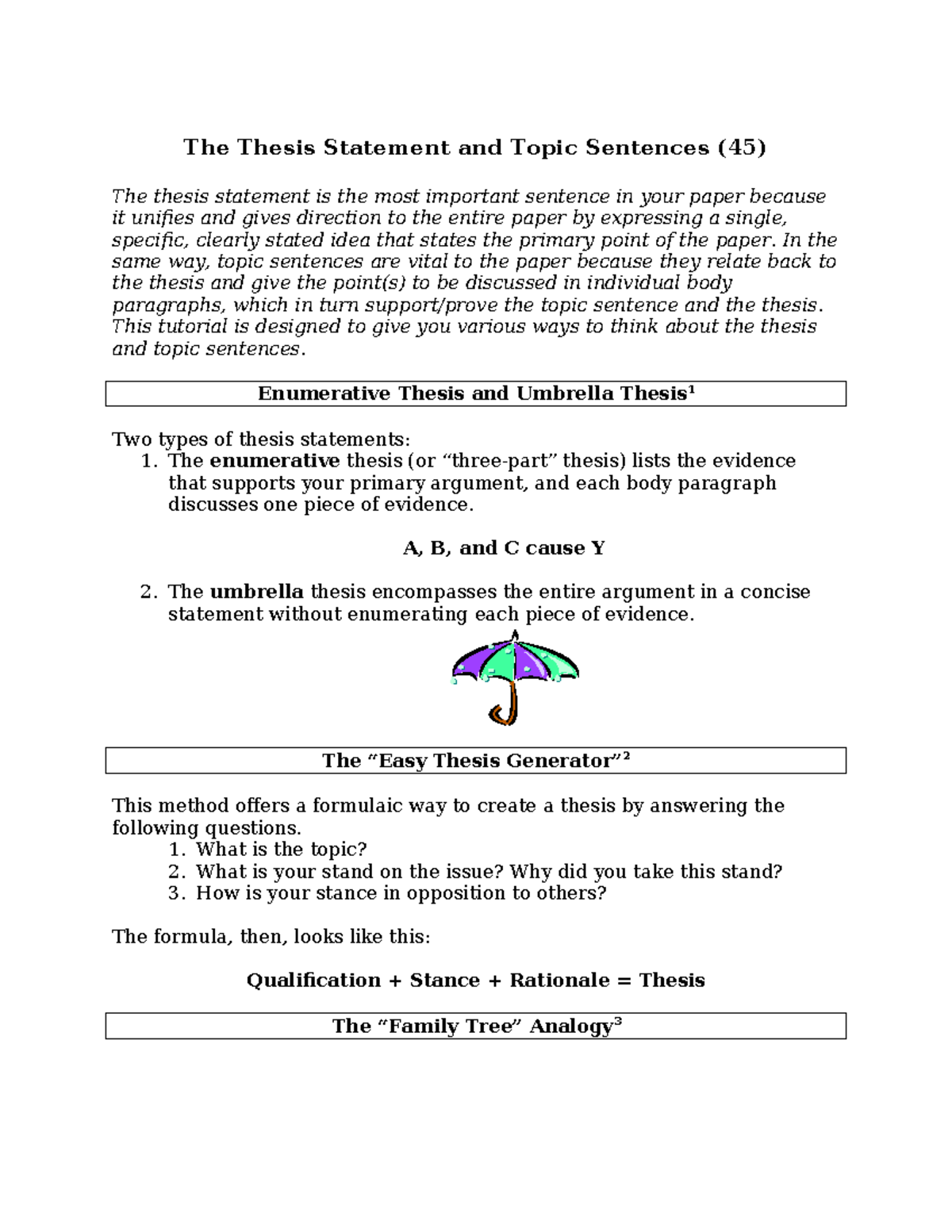 45 Thesis Statement and Topic Sentences 1 - In the same way, topic ...