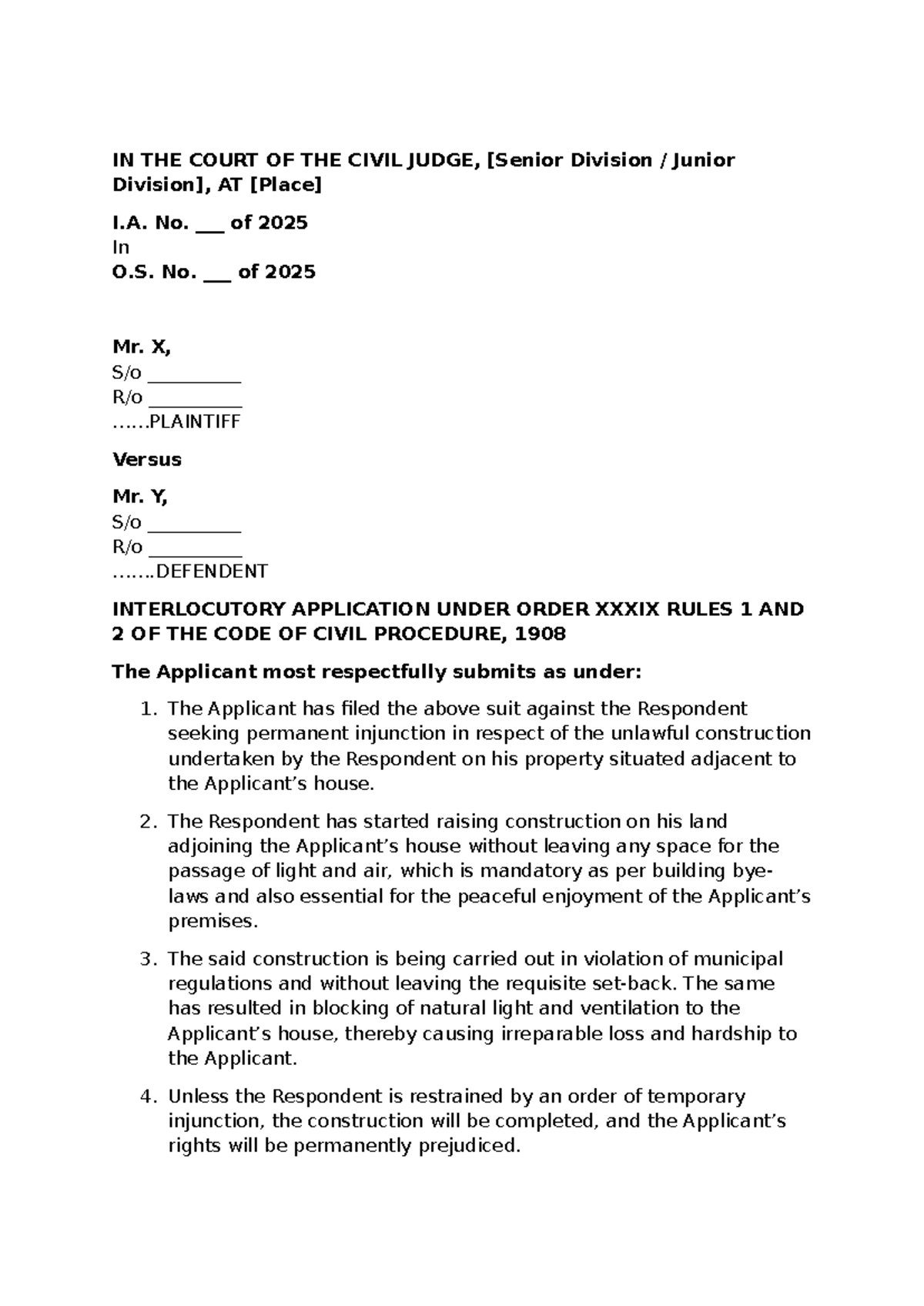 Civil Procedure Applications: Interlocutory, Original, Execution ...