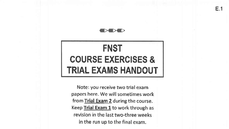 3. FNST Course Exercises Trial Exams (Term 1) - Studocu