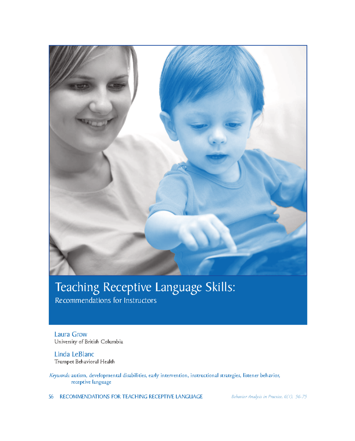 Grow & LeBlanc 2013: Teaching Receptive Language Skills Recommendations ...