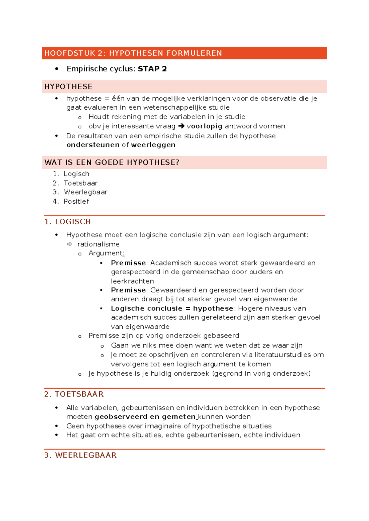 Samenvatting Methode Hoofdstuk 2: Hypothesen Formuleren - Studocu