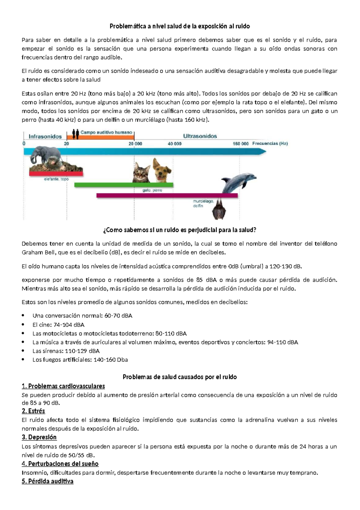 Impacto en la Salud por Exposición al Ruido - Curso de Salud Pública ...