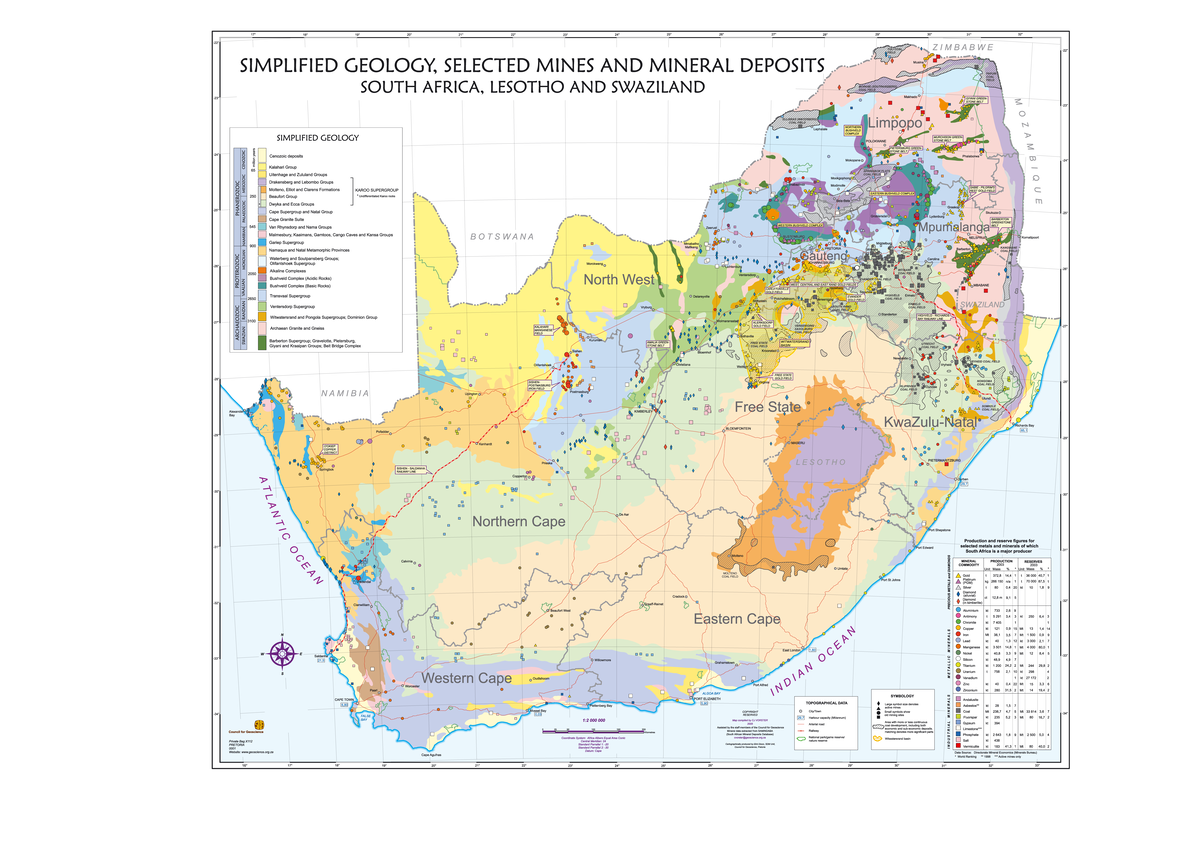 Geologic & Mineral Map of South Africa: A Comprehensive Overview - Studocu