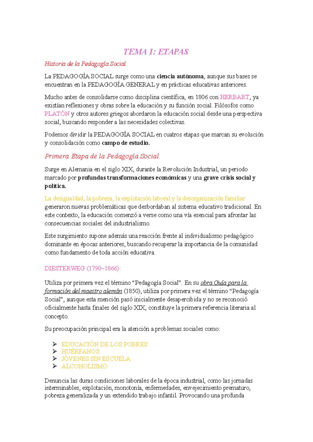 TEMA 1: ETAPAS de la Historia de la Pedagogía Social - Apuntes PS - Studocu