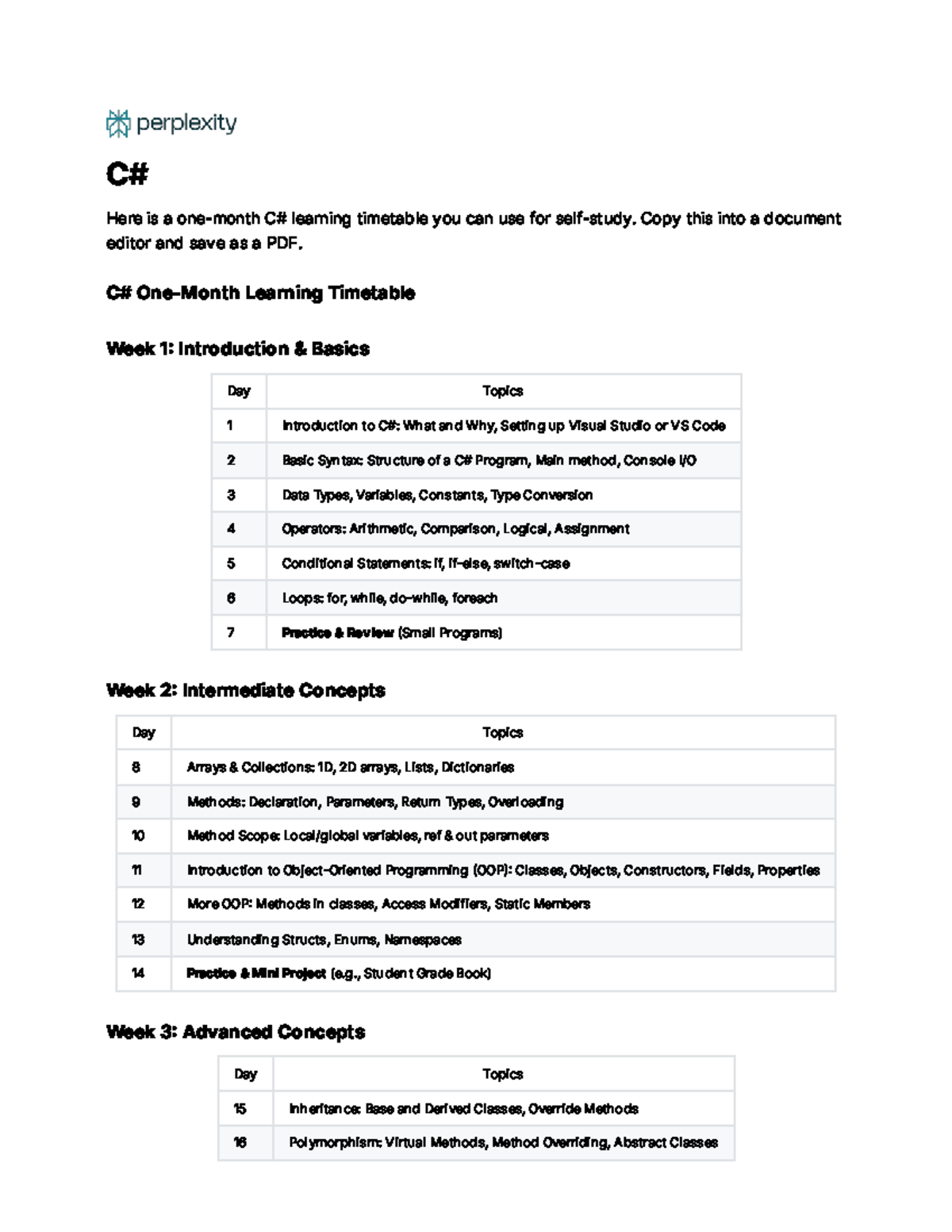 CS101 Learning Timetable: Intro to Programming Concepts - Studocu