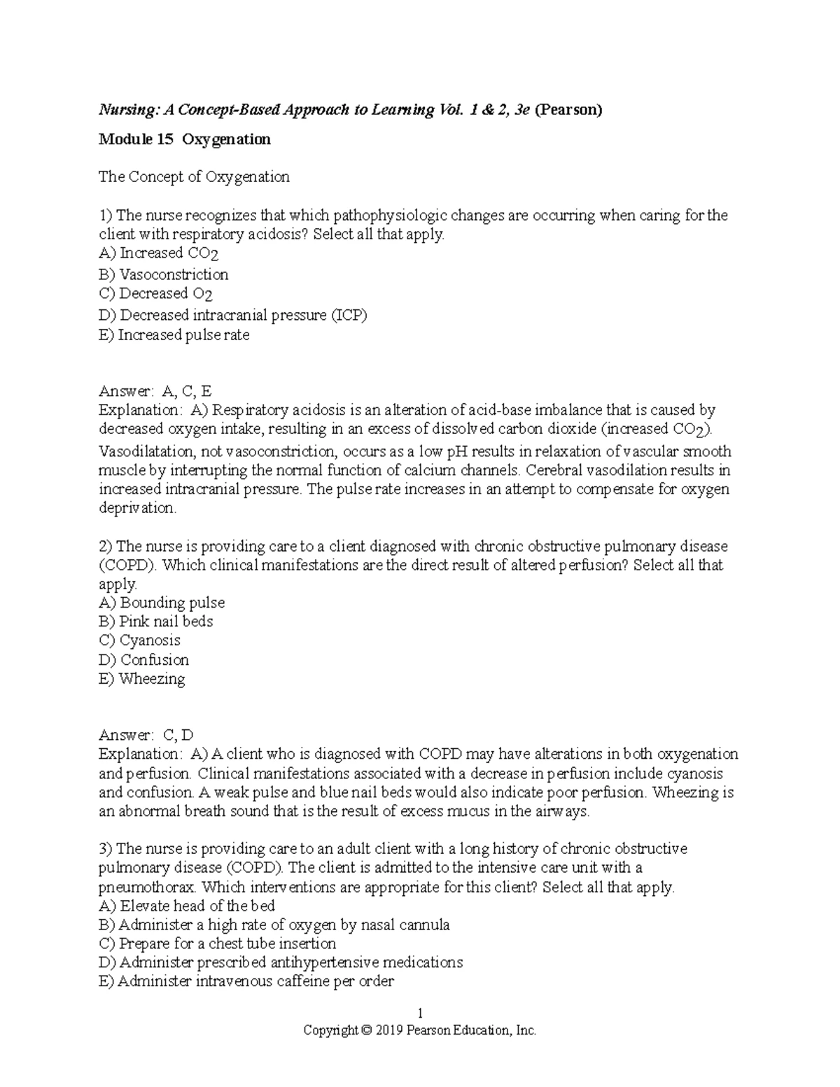 TB Module 15 - Oxygenation - Nursing: A Concept-Based Approach to ...