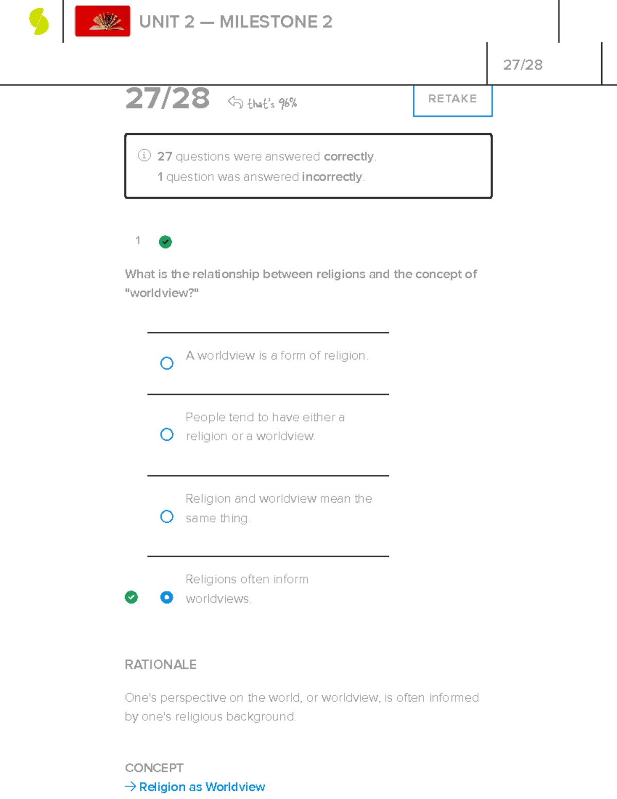 Approach to Studying Religion: Unit 2 Milestone 2 Insights - Studocu