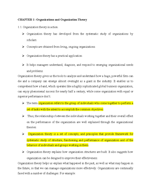 Organization theory module - Module Introduction The course ...