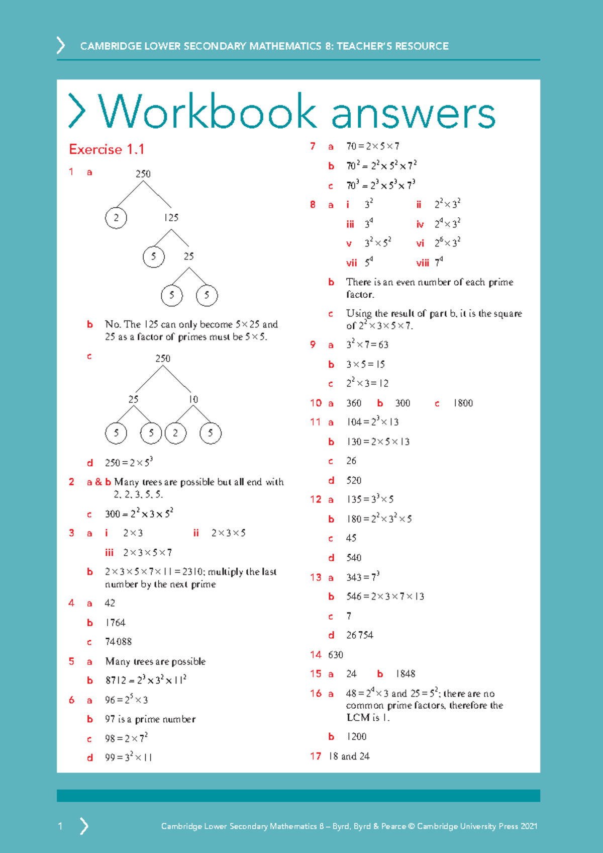 Lower Secondary Maths 8 Workbook Solutions - Exercises 2 & 5 Answers ...