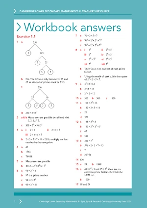 Cambridge Lower Secondary Maths 8: Learner's Book Answers Guide - Studocu