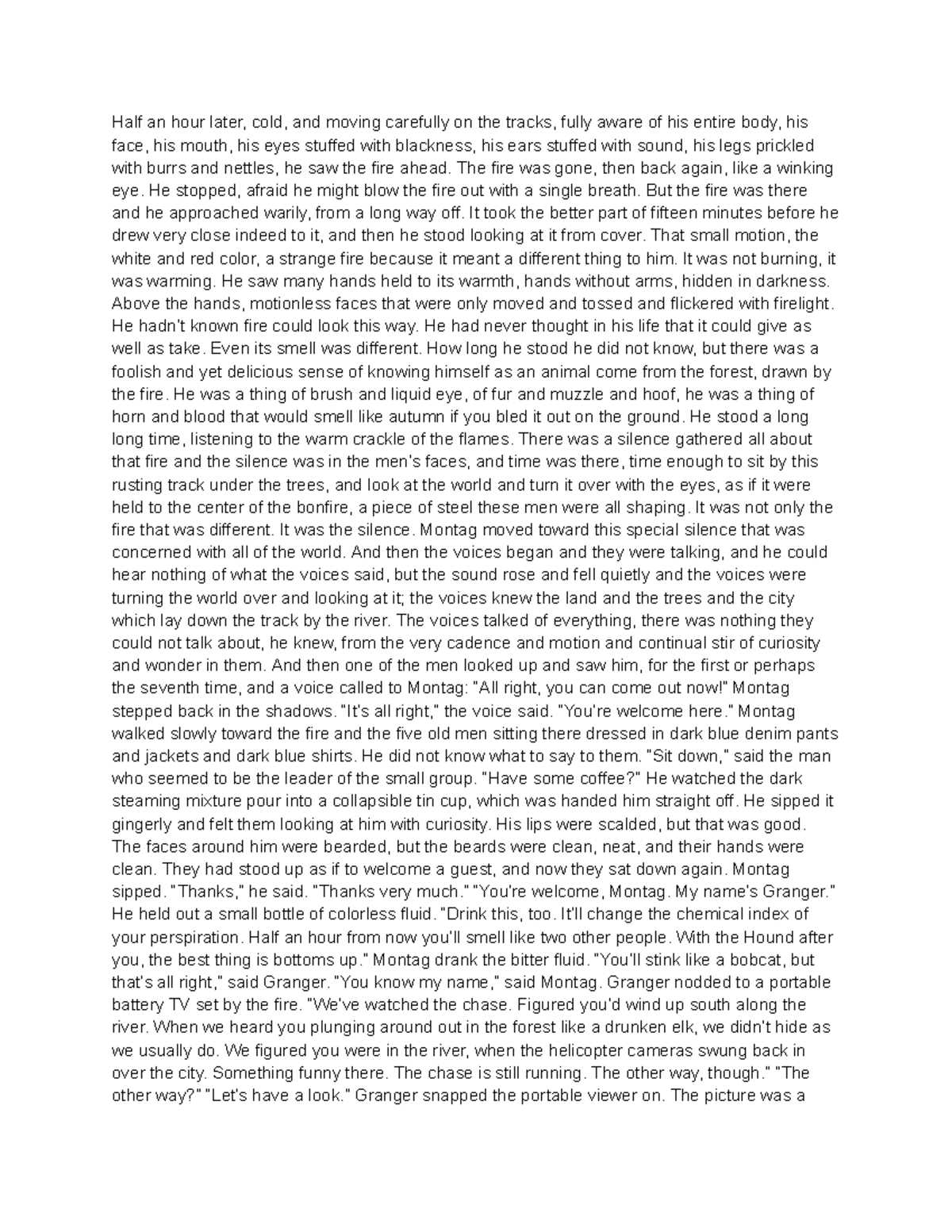 Fiction Analysis: Montag's Transformation in Fahrenheit 451 (ENG 101 ...