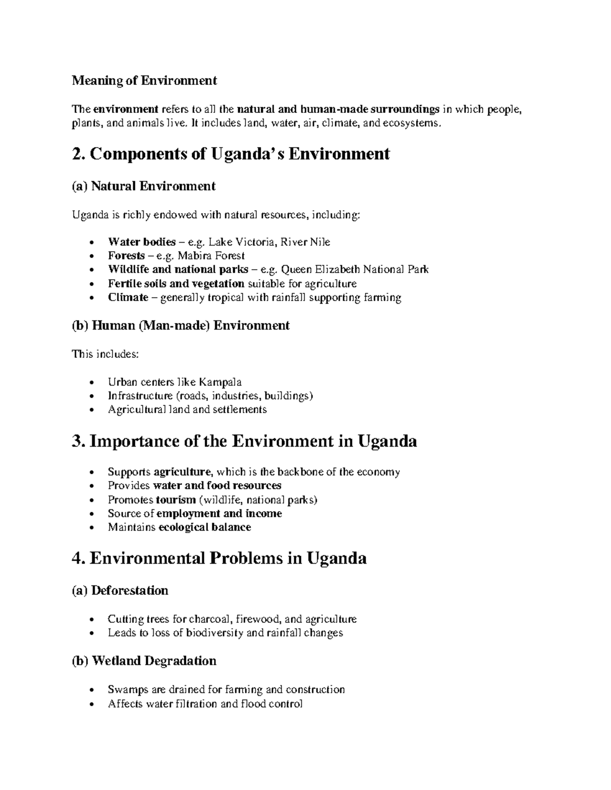 Understanding the Environment: Key Components and Challenges in Uganda ...