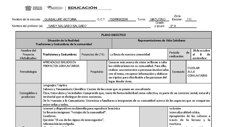 Proyecto 4: La Fiesta de Nuestra Comunidad - Tradiciones y Costumbres ...