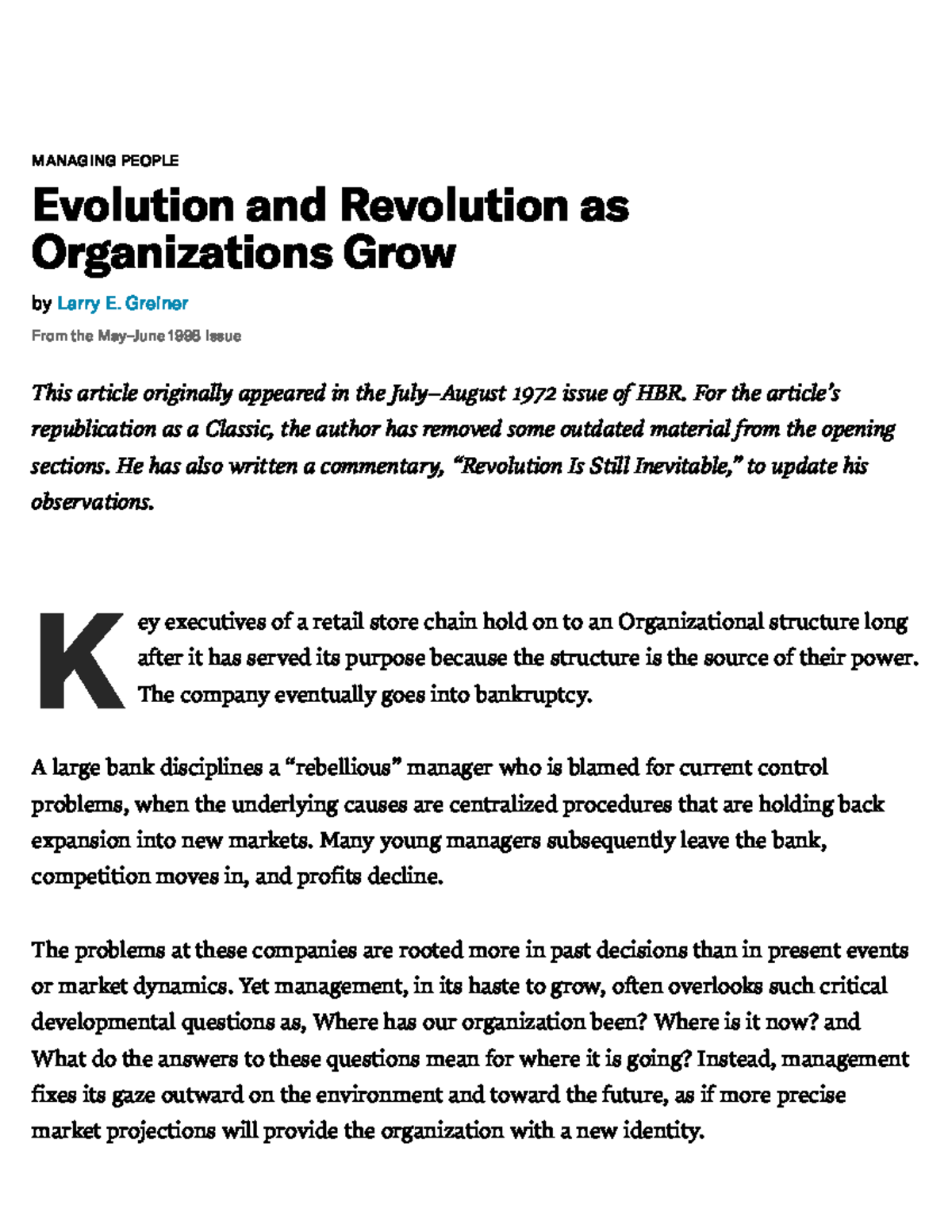 Evolution and Revolution in Organizational Growth: Insights into ...