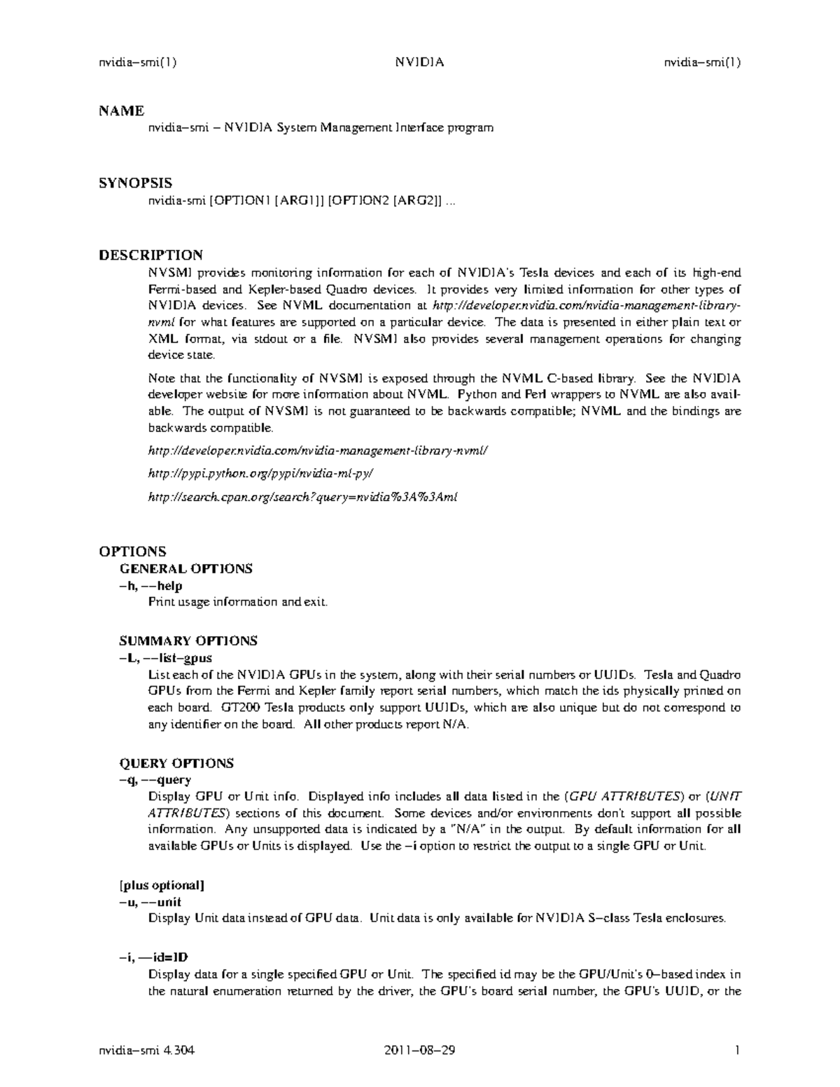 Nvidia-smi - nvidia file - NAME nvidia−smi − NVIDIA System Management ...