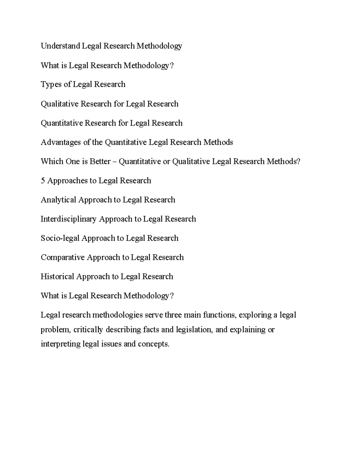 Legal Research Methodology: Qualitative vs Quantitative Approaches ...