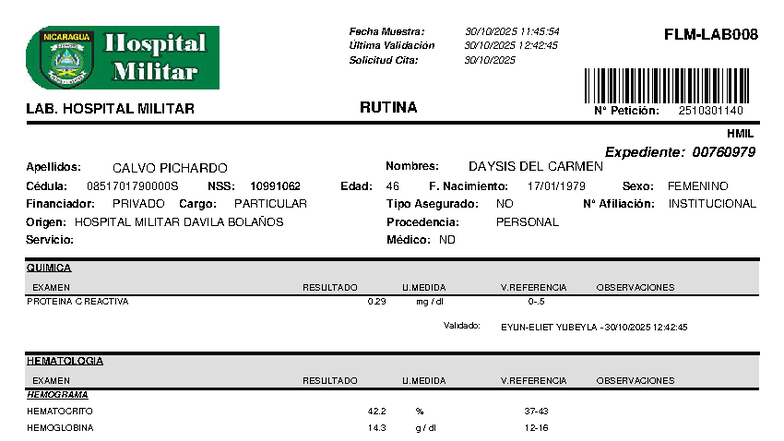 Resultados de Exámenes de Laboratorio - FLM-LAB008 - Studocu