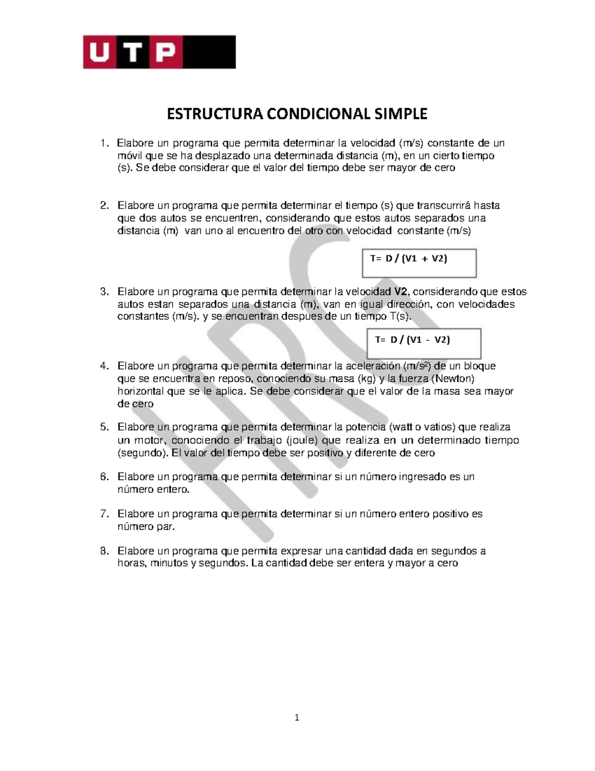 S03.s1 - Ejercicios sobre Estructuras Condicionales Simples - Studocu