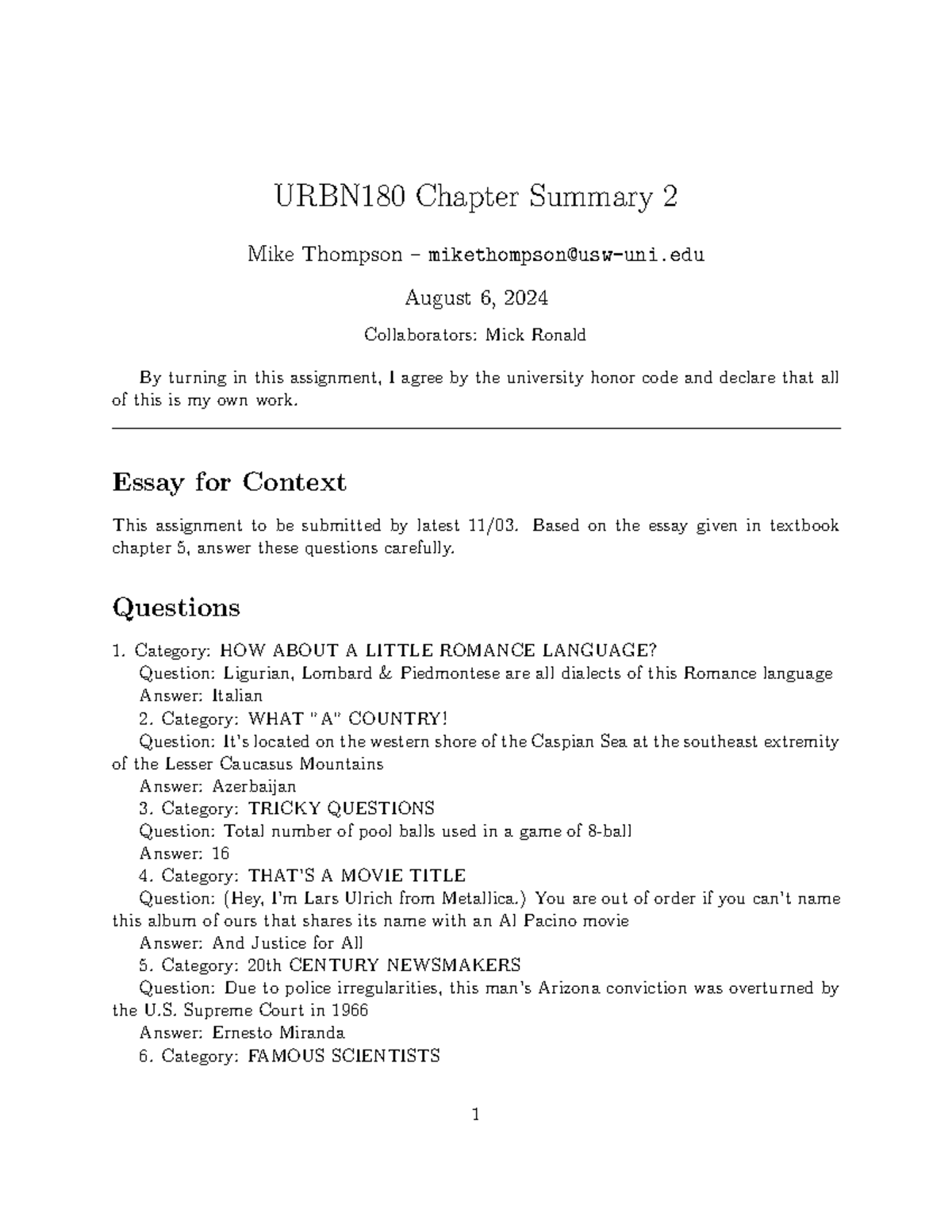 URBN180 Chapter 5 Summary & Quiz Questions by Mike Thompson - Studocu