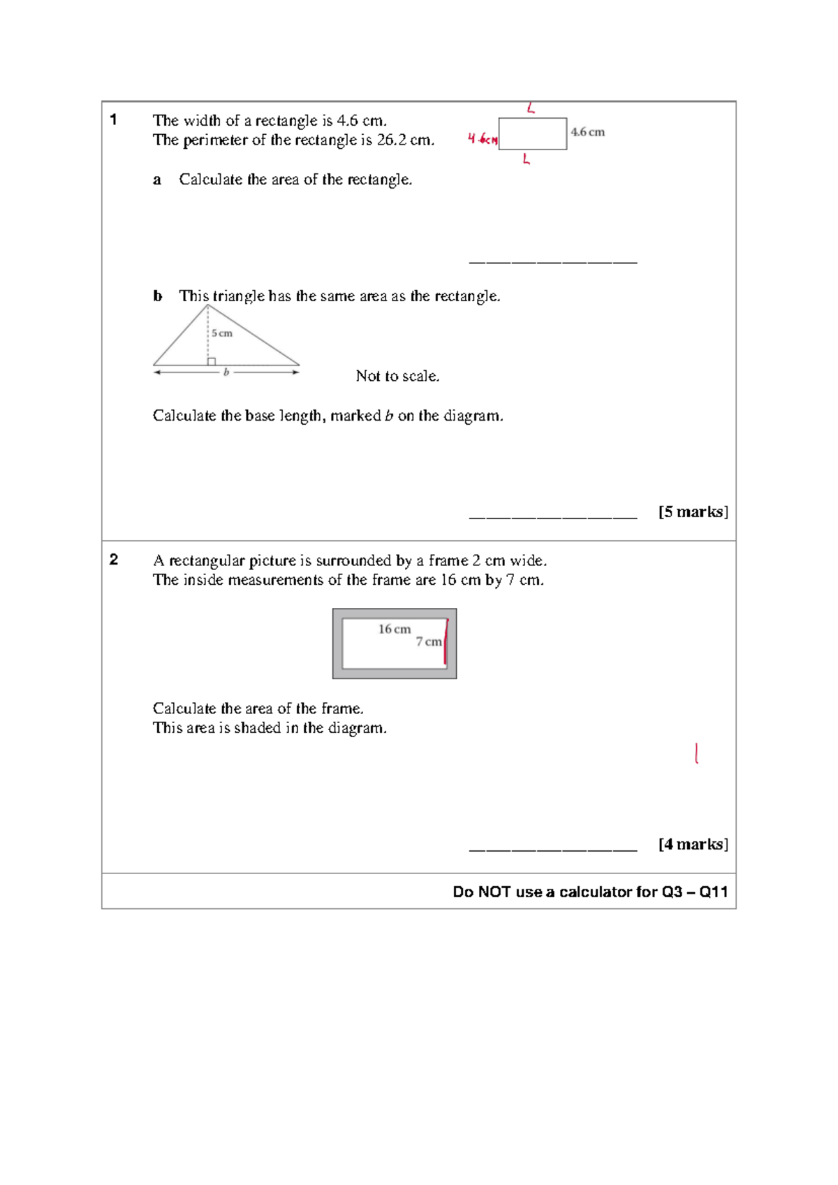 Math Revision Chapter 2: Area & Transformations Exercises - Studocu