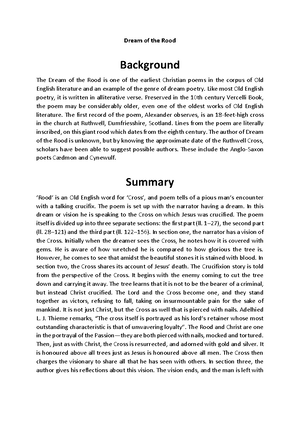 Sign of Prayers - Eng - Signs of Prayer in The Dream of the Rood Imogen ...