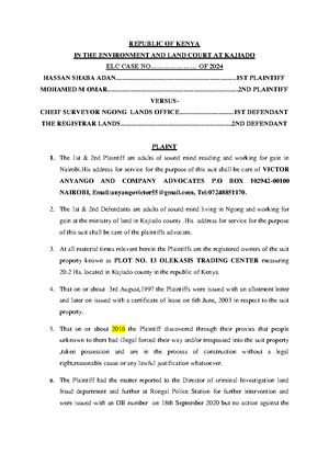 Application to set aside default judgment - REPUBLIC OF KENYA IN THE ...
