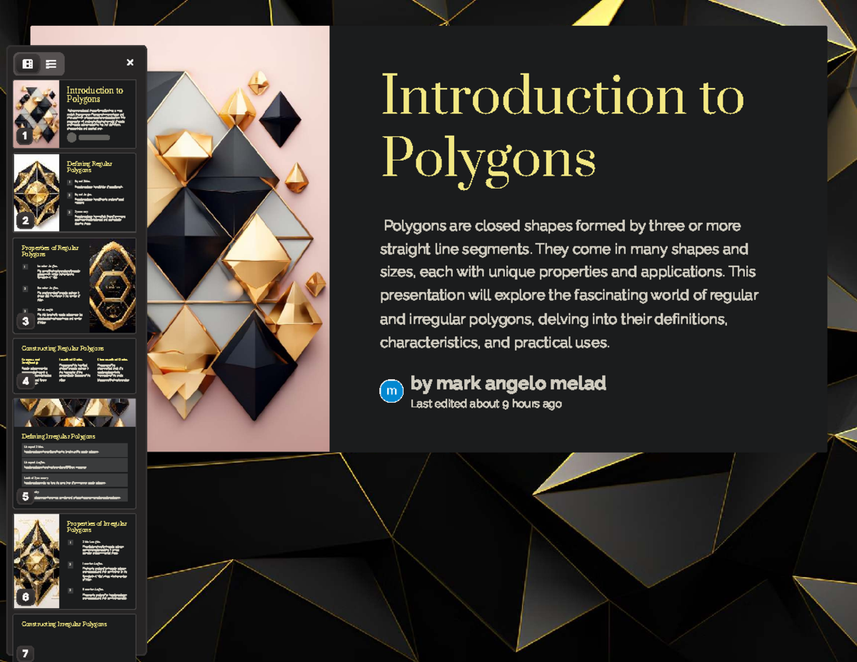 Introduction to polygons: exploring regular and irregular shapes - Studocu