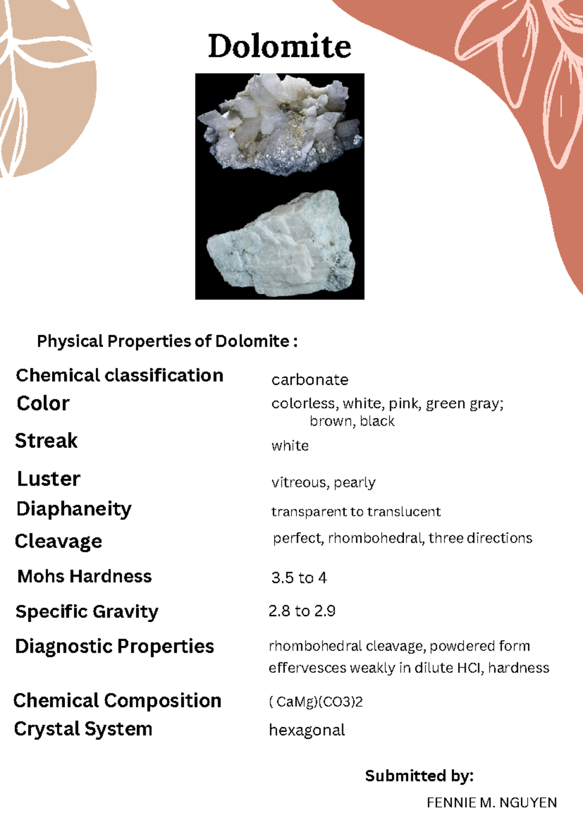 Dolomite - SFAS - Dolomite Physical Properties of Dolomite : carbonate ...