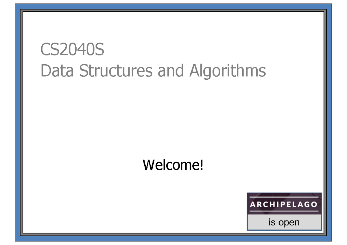 CS2040S Lecture Notes: Data Structures & Algorithms Overview - Studocu