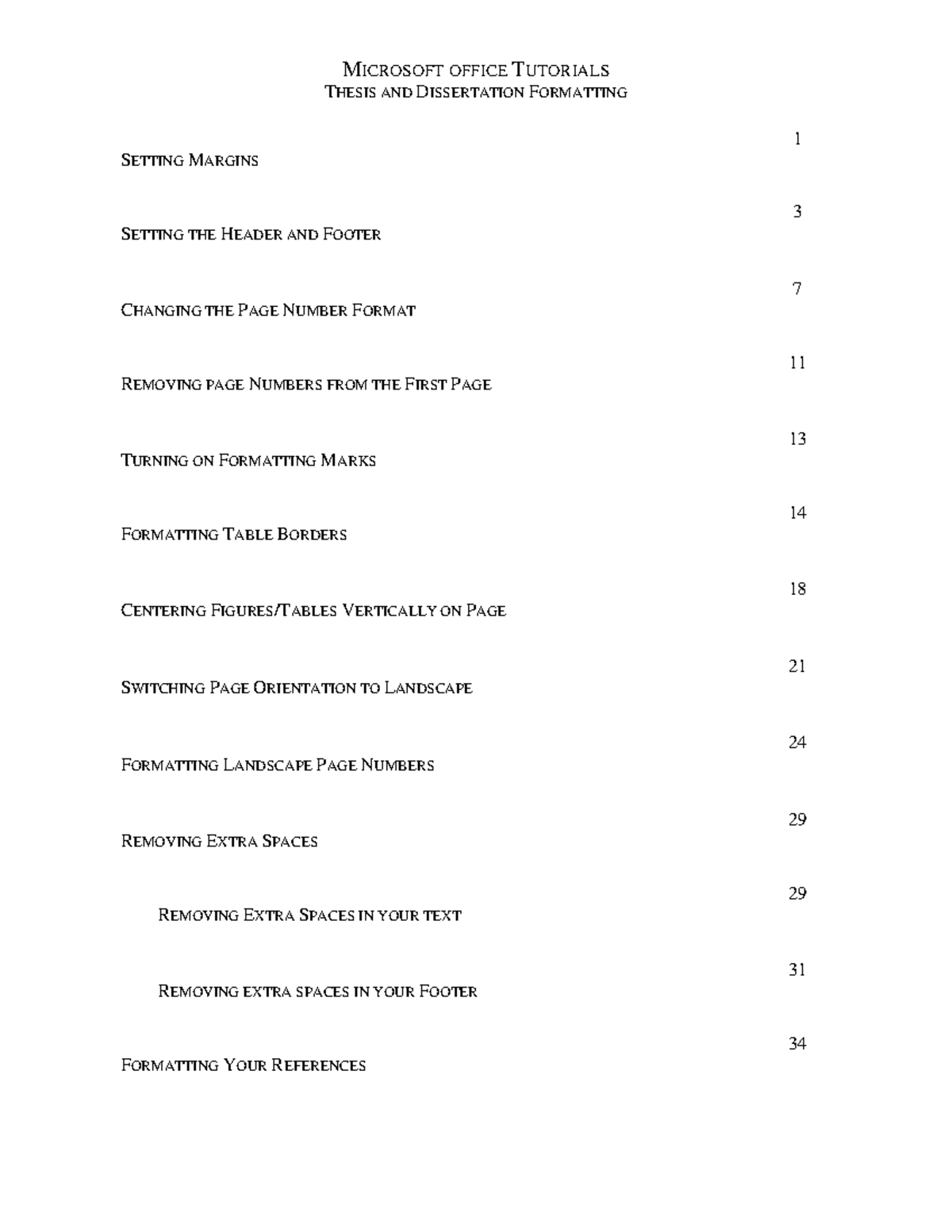 MICROSOFT OFFICE TUTORIALS: THESIS & DISSERTATION FORMATTING - Studocu