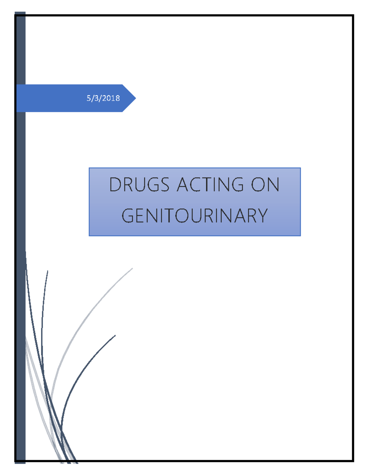 Genitourinary System Drugs: Overview and Pharmacology (19423) - Studocu