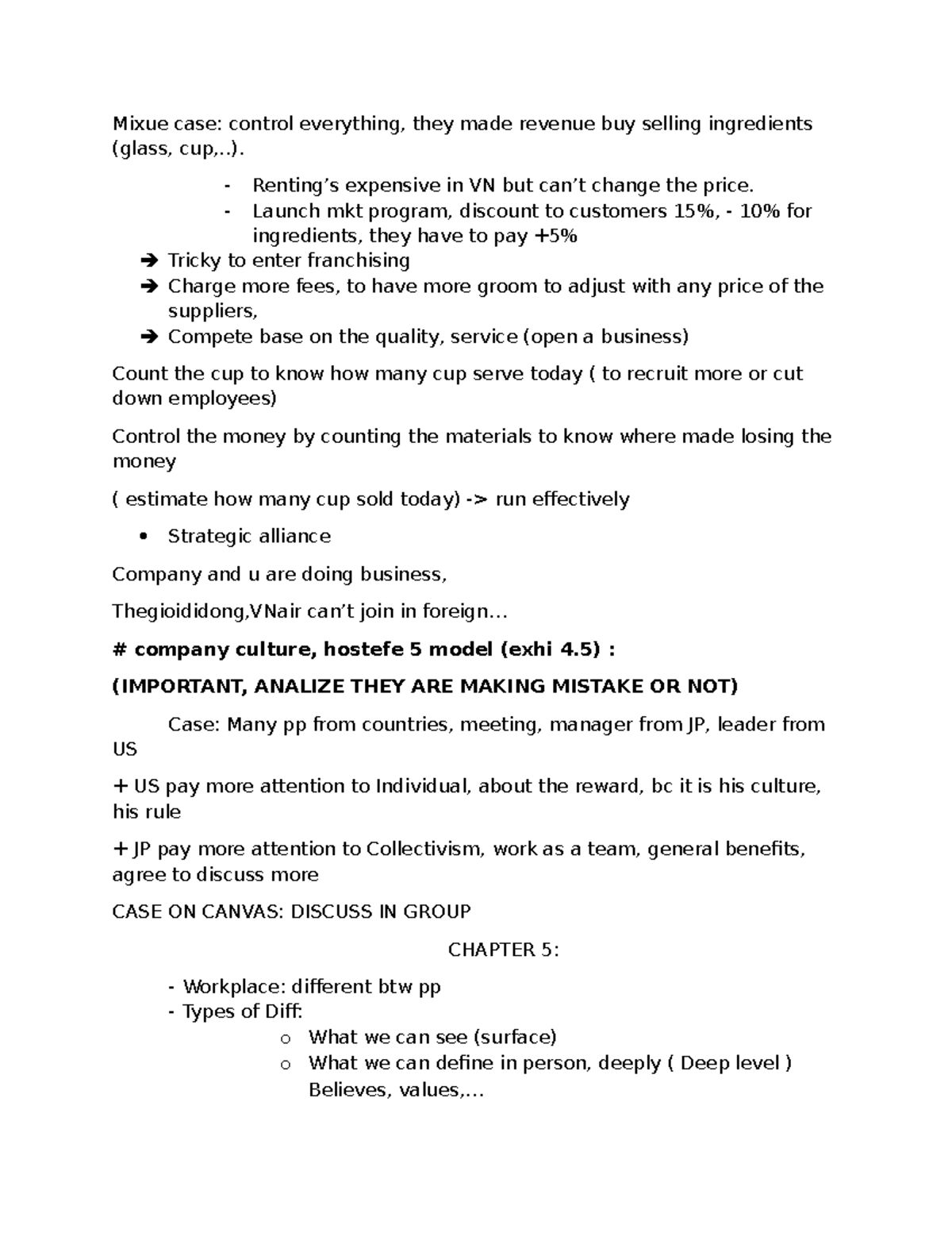 SS4 - Session 4 Case Study Notes on Mixue's Business Strategies - Studocu