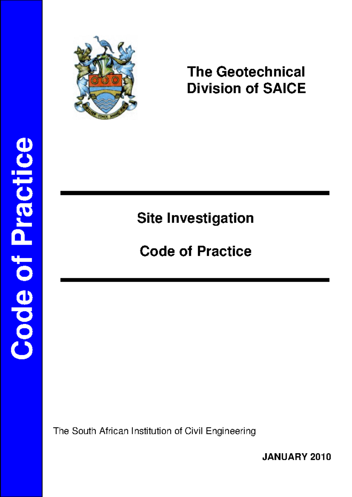 SAICE Site Investigation Code of Practice: Guidelines for Geotechnical - Studocu