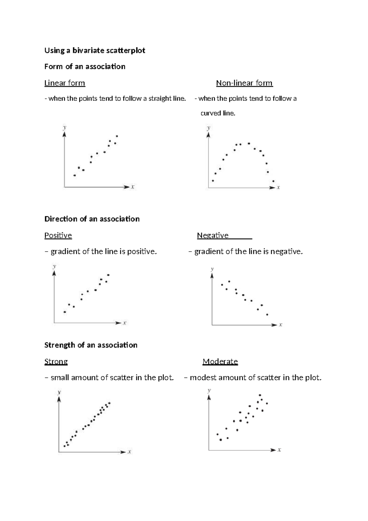 Using a bivariate scatterplot - when the points tend to follow a curved ...