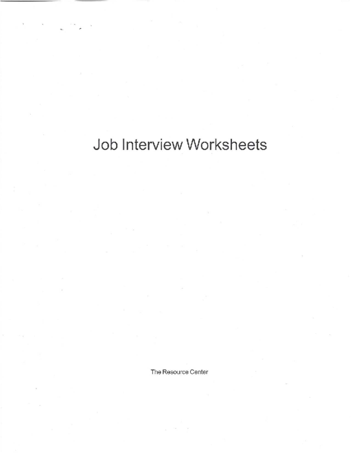26 Job Interview Preparation Worksheets - Studocu