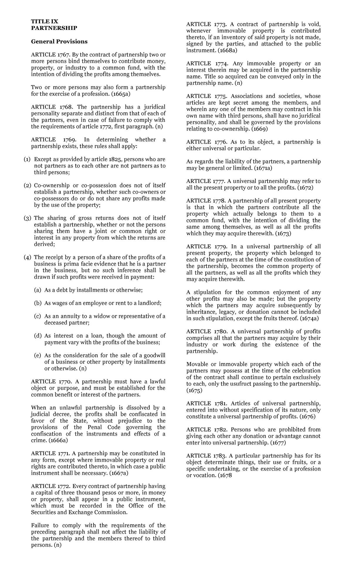 BLR Partnership - Blr - TITLE IX PARTNERSHIP General Provisions ARTICLE ...