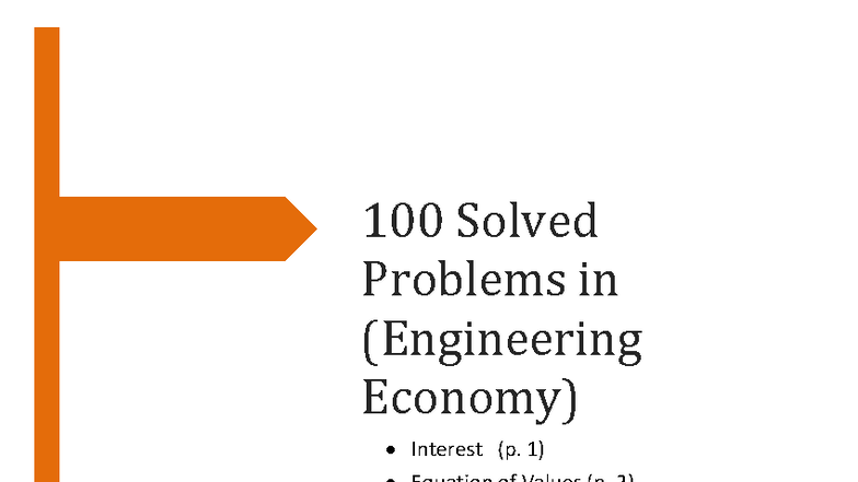 Engineering Economy: 100 Solved Problems and Solutions (CE) - Studocu