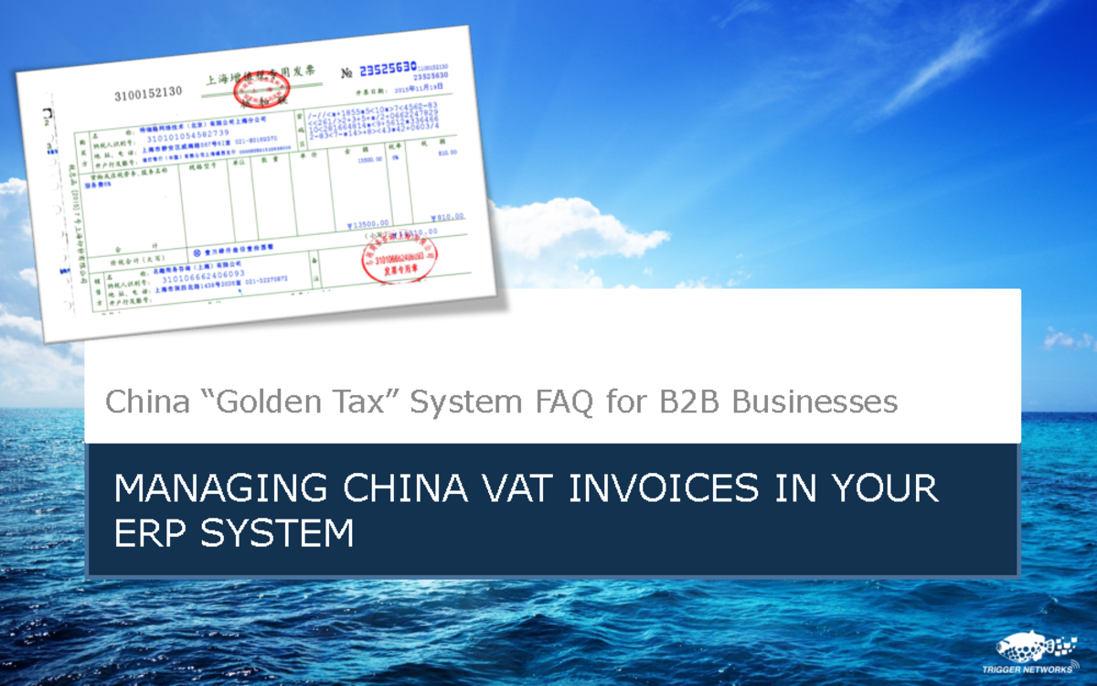 Golden Tax ERP Integration & VAT Invoice Management FAQ 2017 - Studocu