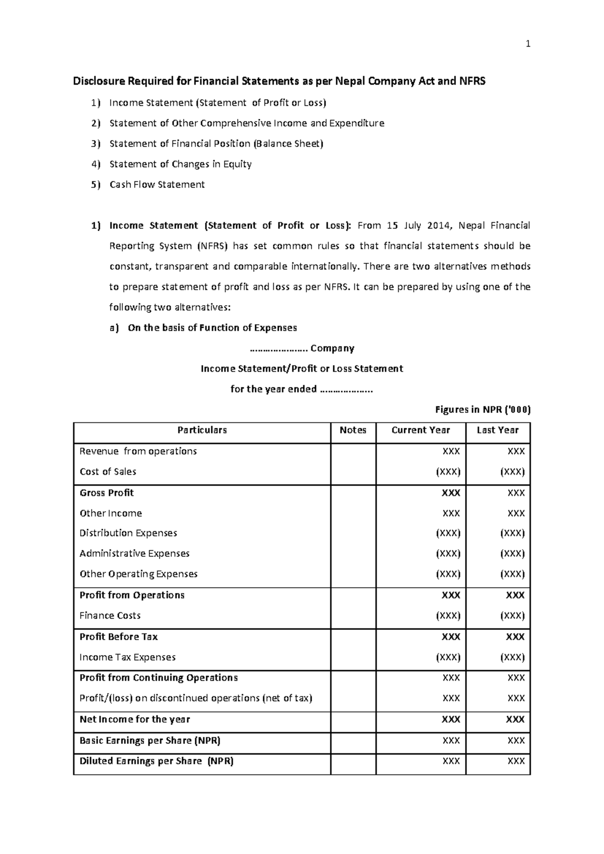 NFRS Disclosure Guide for Financial Statements as per Nepal Company Act ...