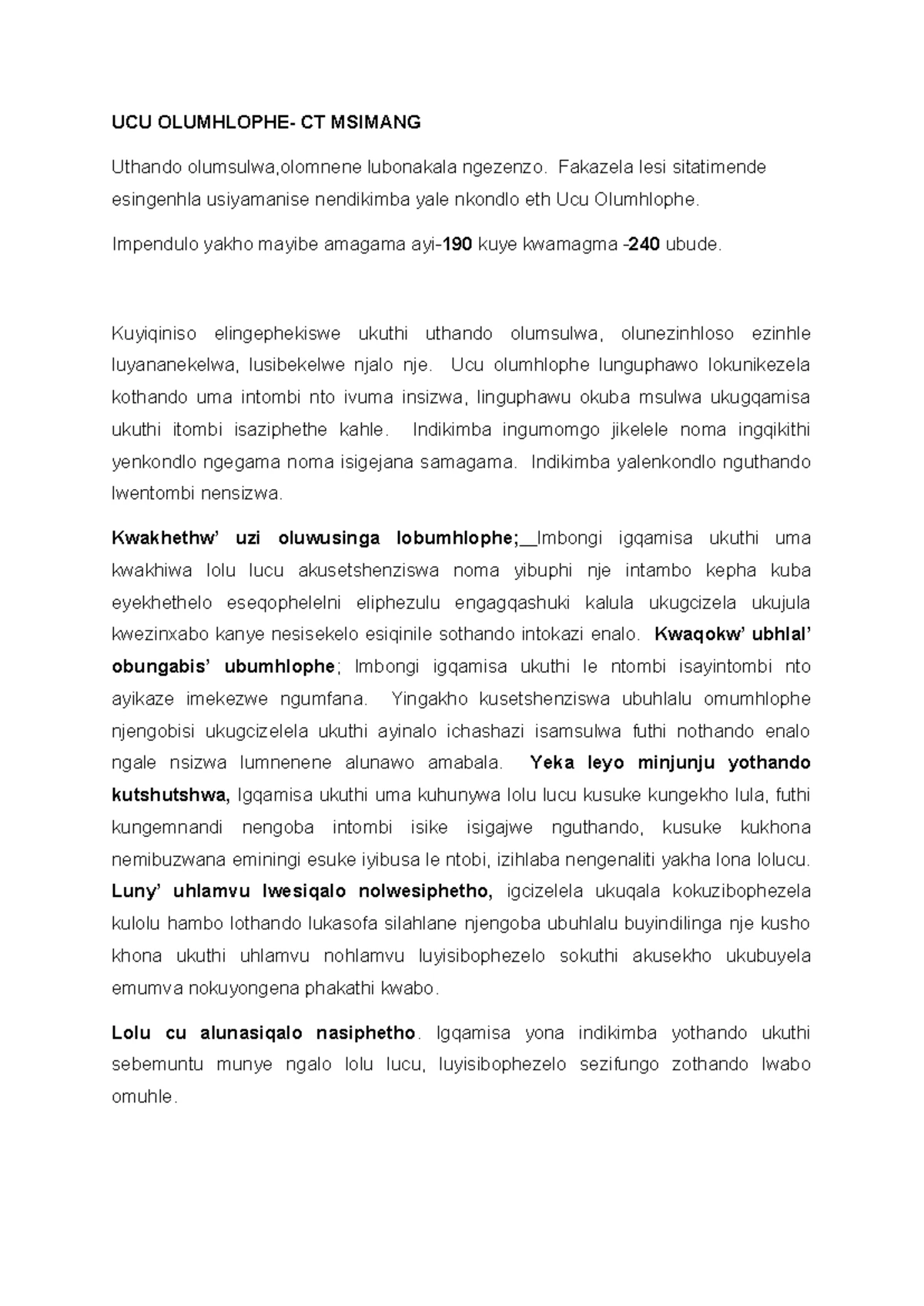 Ukufa KukaShaka: Ukuhlaziywa Komdlalo KaZondi - Studocu