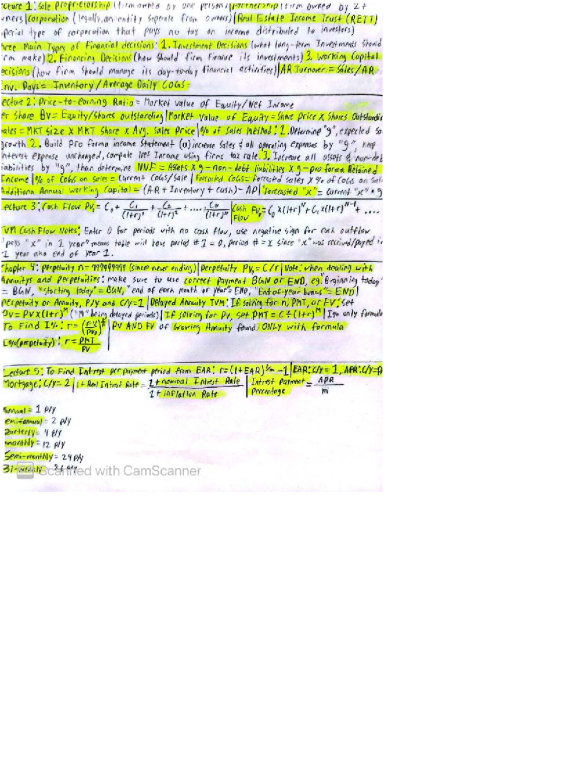 Fin300 Lecture Notes: Financial Decisions & Cash Flow Analysis - Studocu